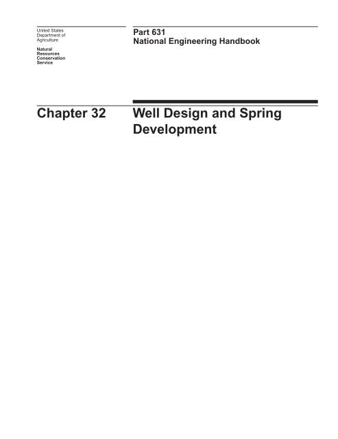 Well Design and Spring Development - NRCS Irrigation ToolBox ...