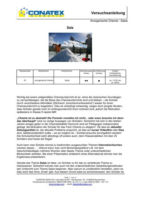 Versuchsanleitung - Conatex-Didactic Lehrmittel GmbH
