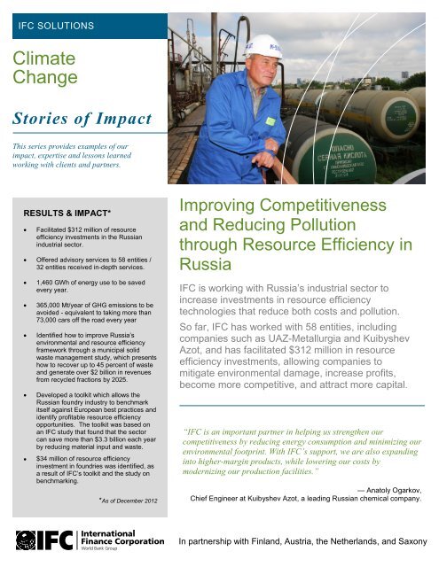 Print a two-page fact sheet on this project [PDF] - IFC