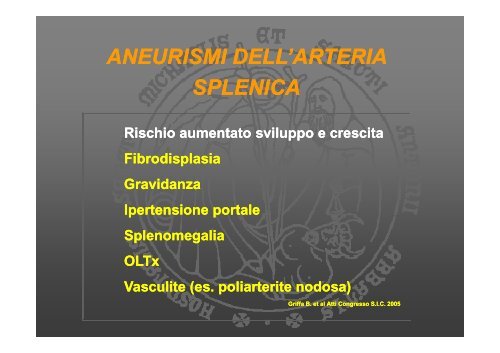 ANEURISMI DELL’ARTERIAS