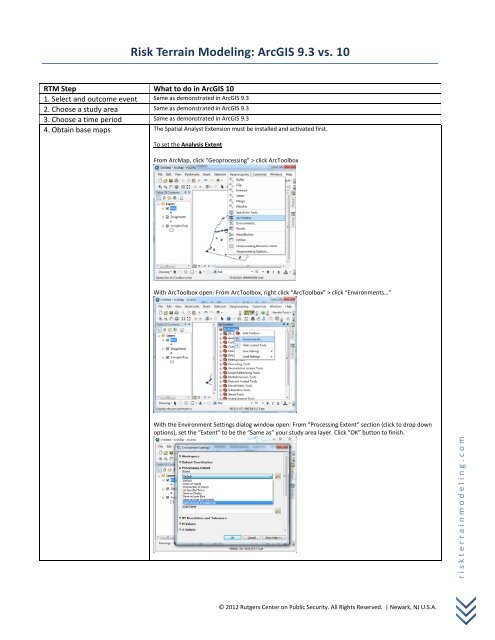 Risk Terrain Modeling: ArcGIS 9.3 vs. 10 - Rutgers Center on Public ...