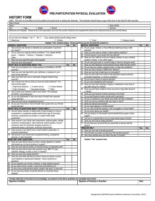 mshsaa pre-participation physical evaluation - iShareSPS