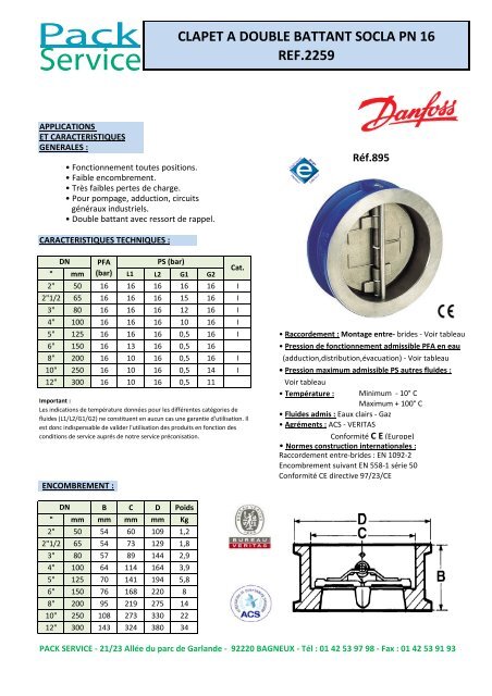 CLAPET DOUBLE BATTANT SOCLA