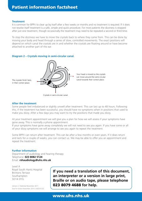 Patient information facts