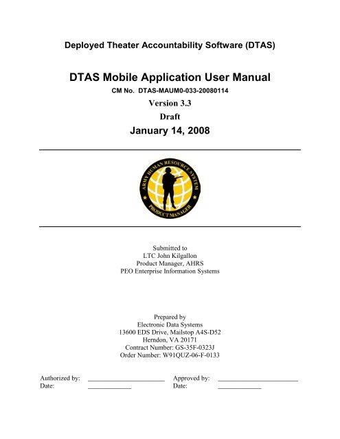 DTAS Mobile Application User Manual - Soldier Support Institute