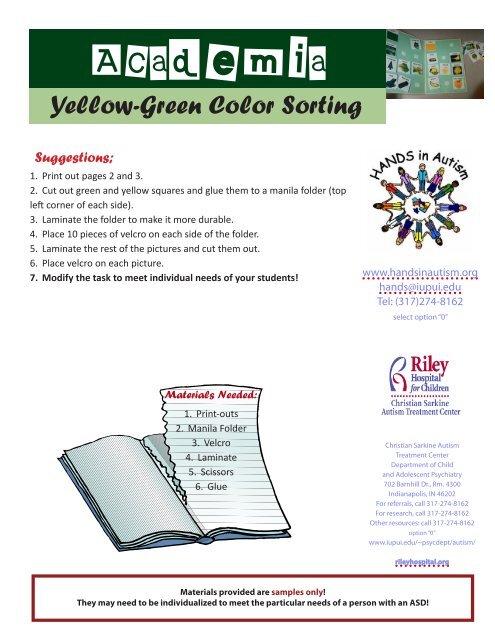 Yellow-Green Color Sorting - HANDS in Autism