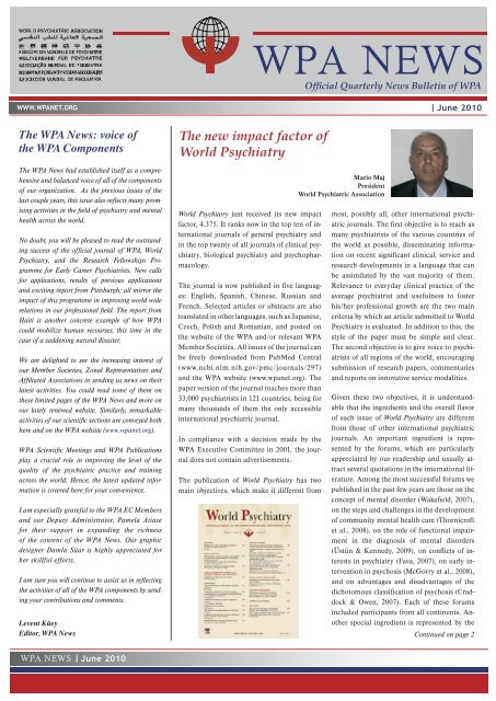 WPA NEWS - World Psychiatric Association WPA NEWS - World Psychiatric Association
