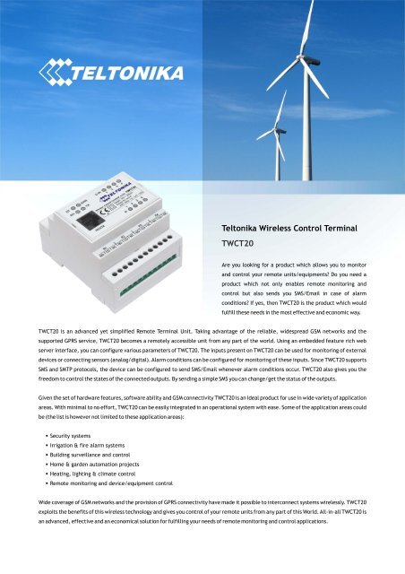 Teltonika Wireless Control Terminal TWCT20
