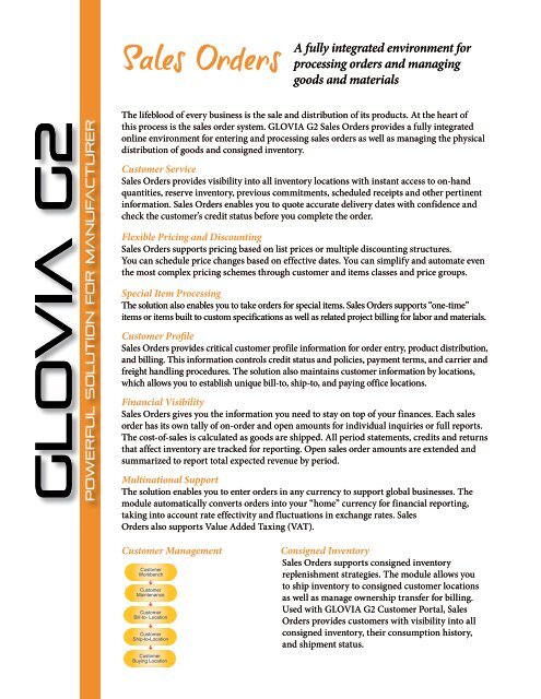 Download Data Sheet - Glovia International, Inc.