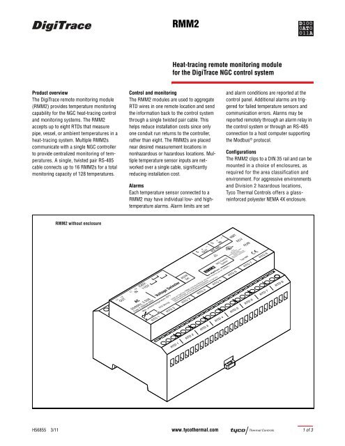 Heat-tracing remote monitoring module for the DigiTrace NGC ...