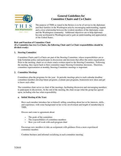 General Guidelines for Committee Chairs and Co-Chairs - THIS for ...