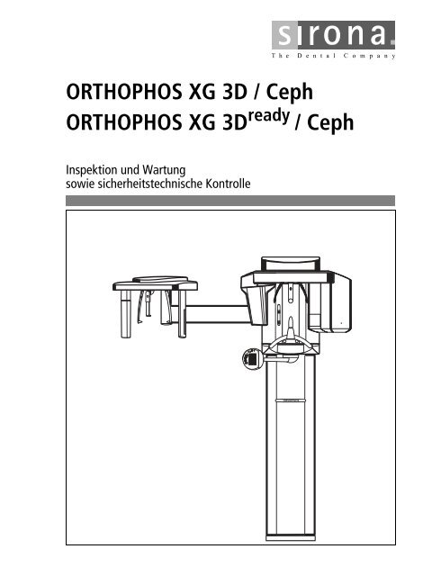 ORTHOPHOS XG 3D / Ceph ORTHOPHOS XG 3D ... - Sirona Support