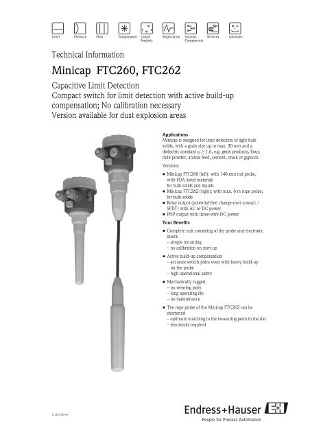 Minicap FTC260, FTC262 (Technical Information) - Ashdale
