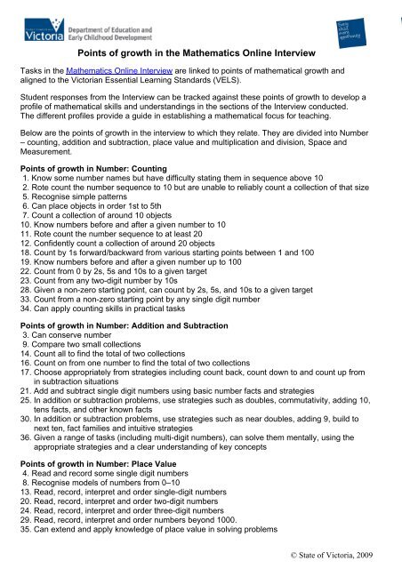 Points of growth in the Mathematics Online Interview - PEGSnet