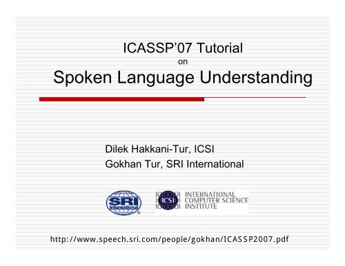 Spoken Language Understanding