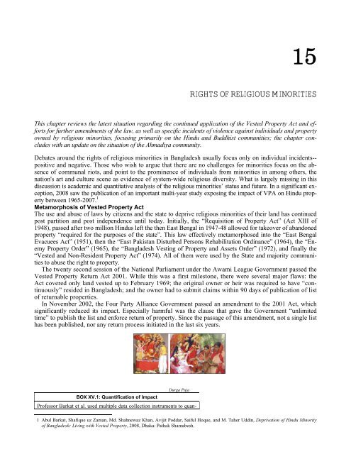 RIGHTS OF RELIGIOUS MINORITIES - Ain o Salish Kendra