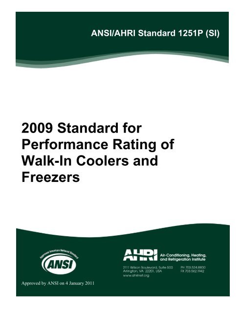 ANSI/AHRI Standard 1251