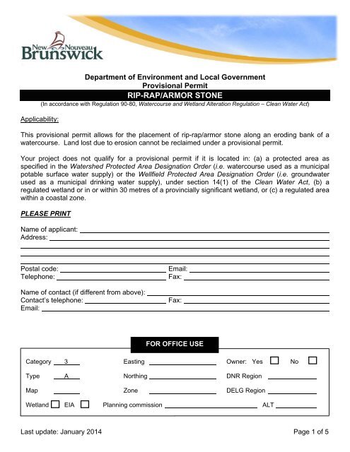 Rip-rap/Armor Stone - Government of New Brunswick