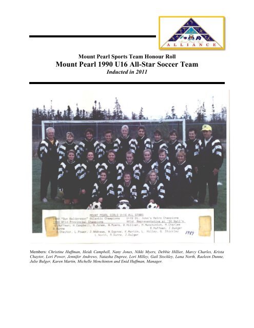 1990 - Mount Pearl Girls U16 Soccer All-Stars - Mount Pearl Sports ...