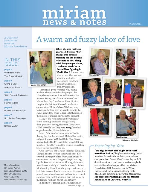 Yearning for Yarn - Miriam The Learning Disability Experts