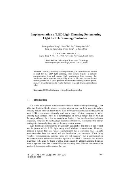 Implementation of LED Light Dimming System using Light Switch ...