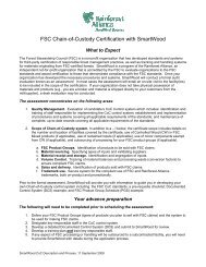scs fsc chain of custody indicators for forest - Scientific ...
