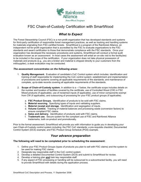 FSC Chain-of-Custody Certification with SmartWood