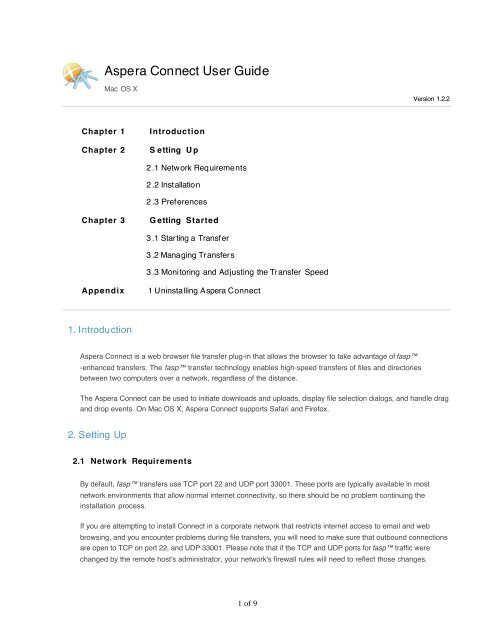 Aspera Connect User Guide Mac OS X