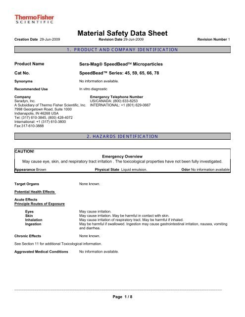 Material Safety Data Sheet