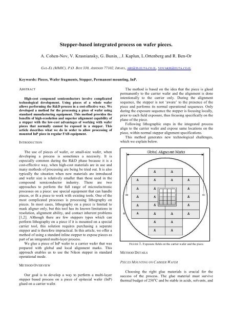 Stepper-based integrated process on wafer pieces. - CS Mantech