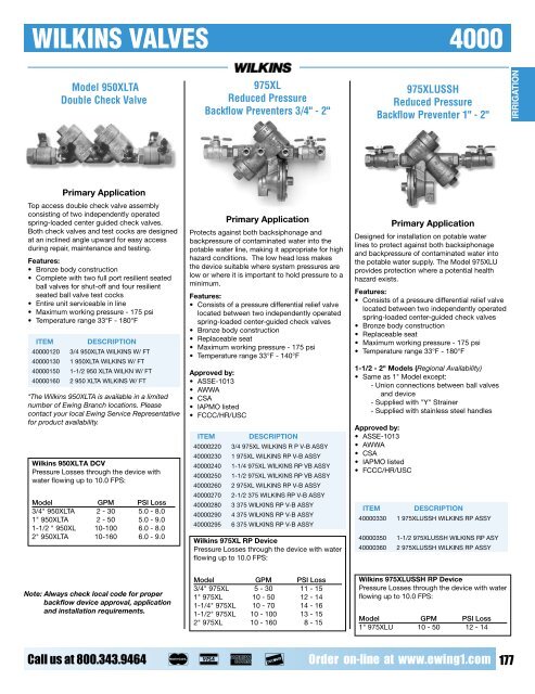 WILKINS VALVES 4000 - Ewing Irrigation
