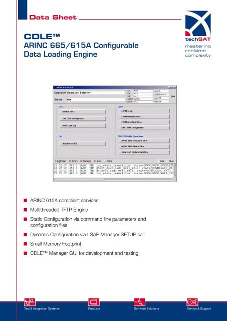 CDLE™ ARINC 665/615A Configurable Data ... - TechSAT GmbH
