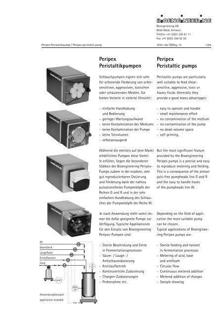 Peripex Peristaltikpumpen Peripex Peristaltic pumps - Qas-inc.com