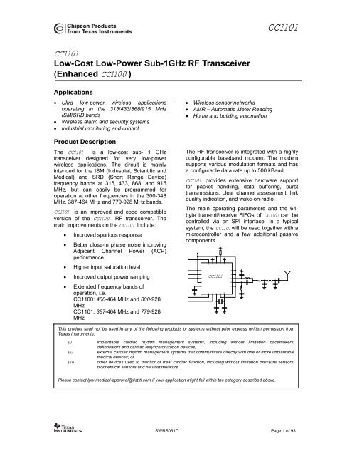 CC1101 Data Sheet (Rev. C - USconverters