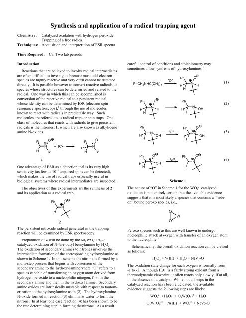 Synthesis and application of a radical trapping agent