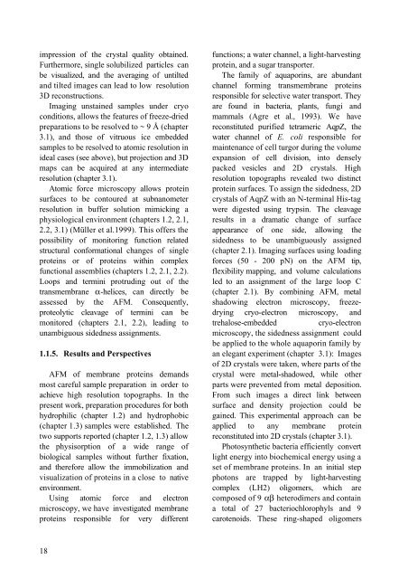 impression of the crystal