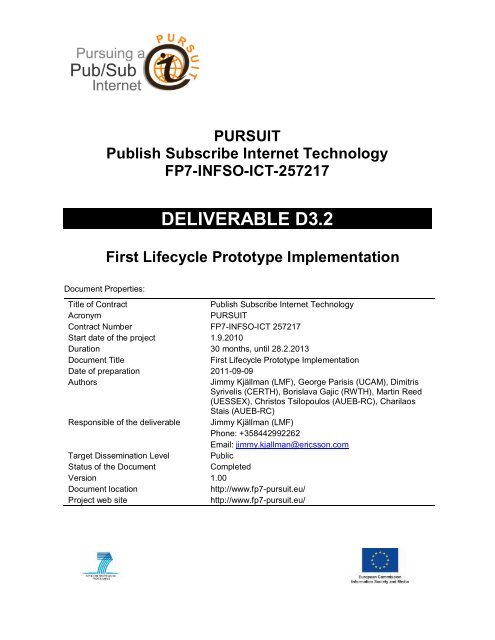 First Lifecycle Prototype Implementation - pursuit
