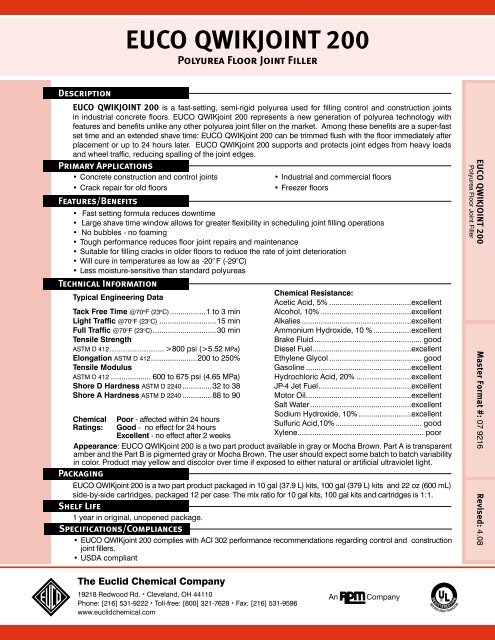 Euco Qwikjoint 200 - Asdco
