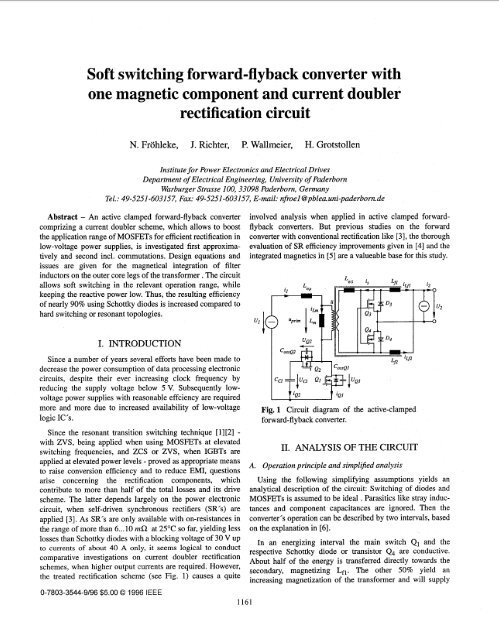Soft Switching Forward-flyback Converter With One Magnetic ...