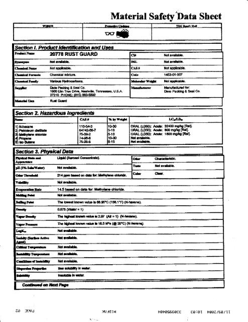 MSDS Sheet