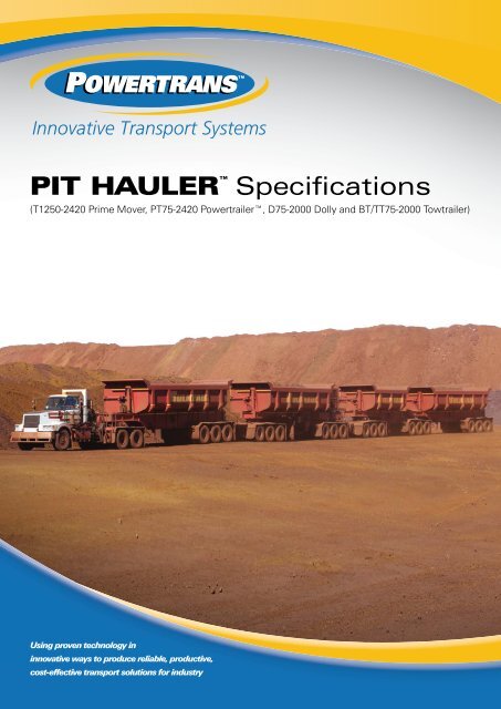 PIT HAULERâ ¢ Specifications - Powertrans