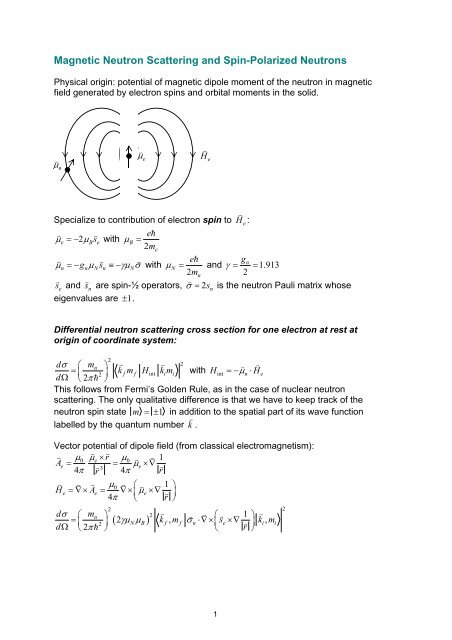 Magnetic Neutron Scattering and Spin-Polarized Neutrons
