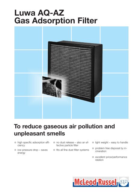 Luwa AQ-AZ Gas Adsorption Filter To reduce gaseous air pollution ...