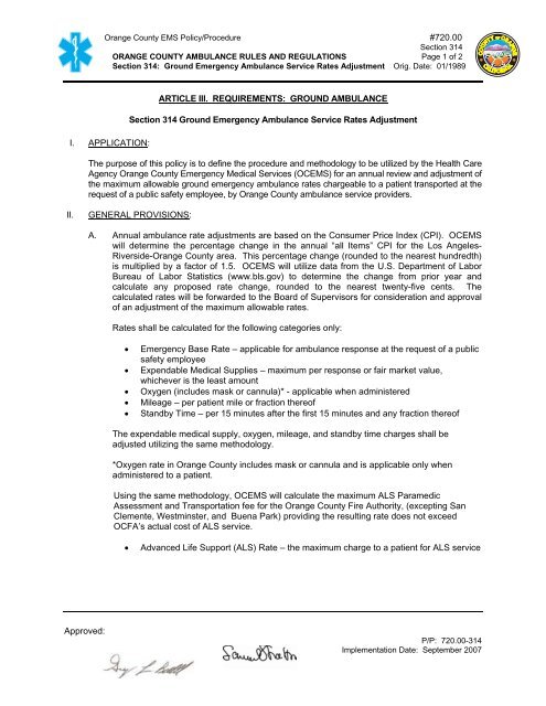 EMS Policies & Procedures - Health Care Agency