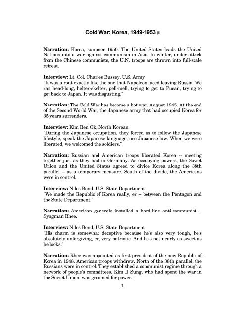 Cold War: Korea, 1949-1953 [5 - Docusam.com