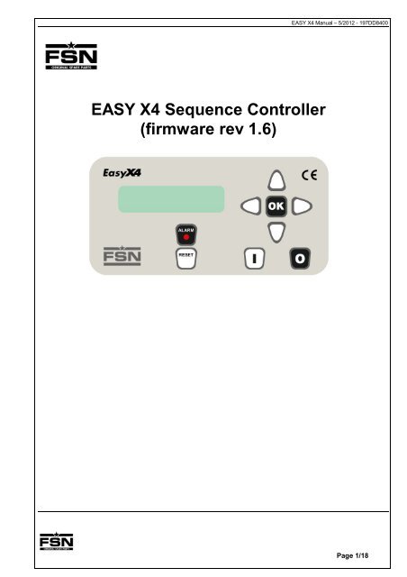 EASY X4 Sequence Controller (firmware rev 1.6) - Fini compressors