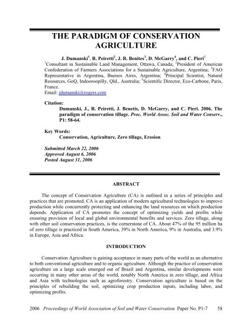 Definition of Conservation Agriculture