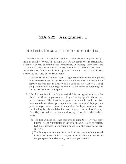 Assignment 1 Computer Science