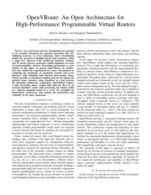 An Open Architecture for High-Performance Programmable Virtual ...