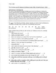 Falls Efficacy Scale Questionnaire